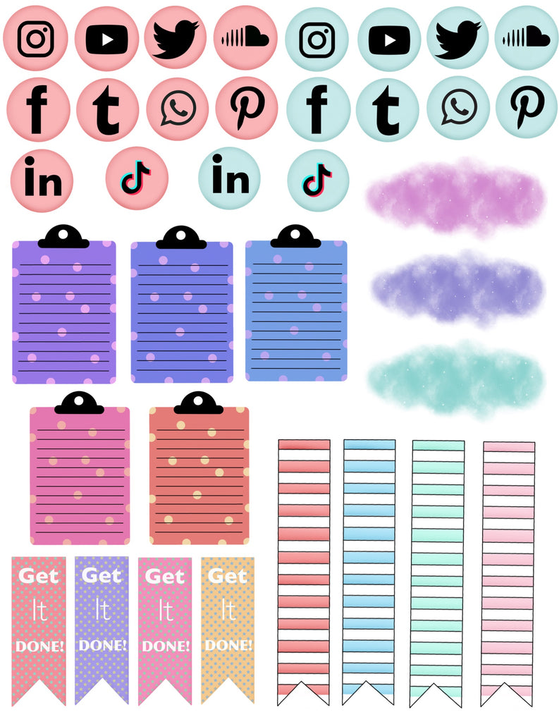 PLR DIGITAL STICKERS Every Day Essentials Teacher homeschool planner ...